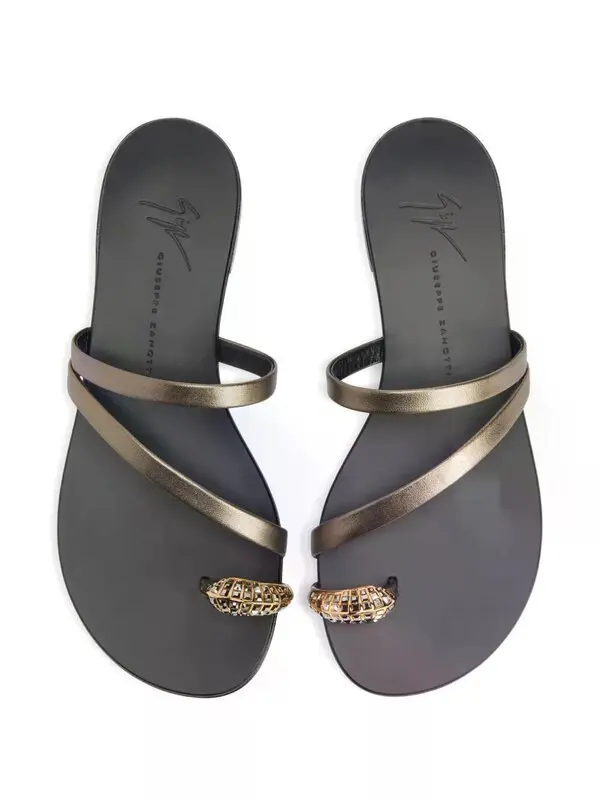 GIUSEPPE ZANOTTI Febe Metallic-leather Sandals
