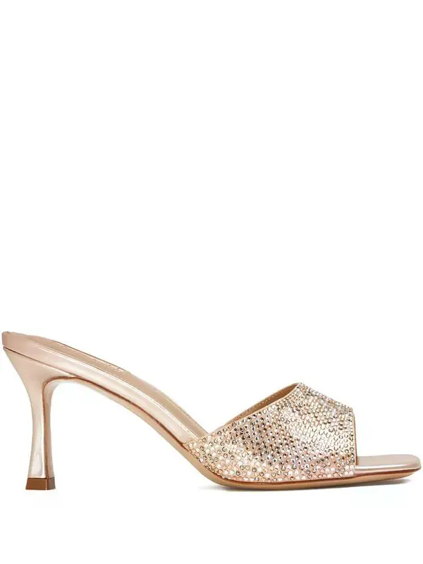 NICOLI 75mm Square-toe Crystal-embellished Heeled Sandals