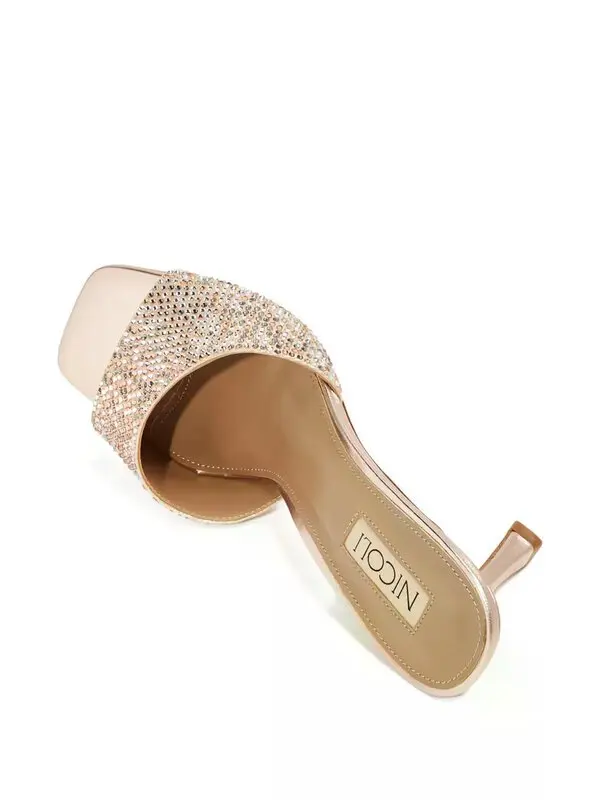 NICOLI 75mm Square-toe Crystal-embellished Heeled Sandals