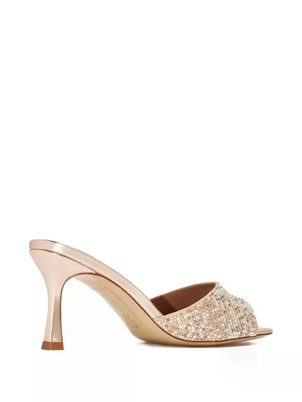 NICOLI 75mm Square-toe Crystal-embellished Heeled Sandals