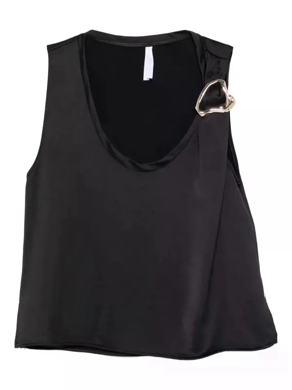 Imperial Buckle-detail Top - Black