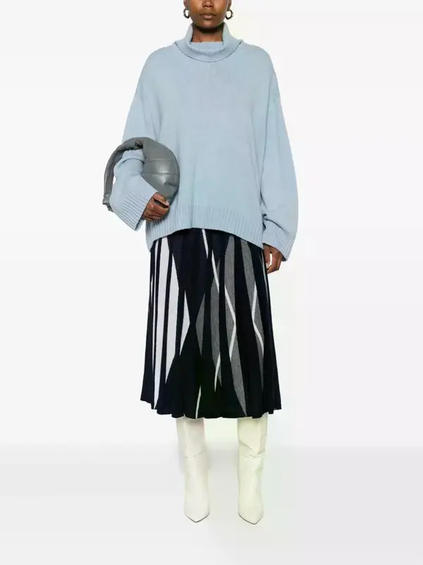 Eric Bompard Pleated Cashmere Midi Skirt