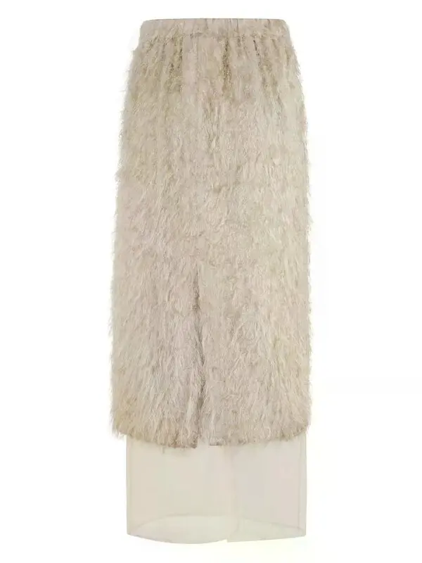 ALYSI Fringed Maxi Skirt