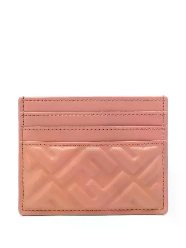 Fendi Quilted-logo Cardholder - Pink