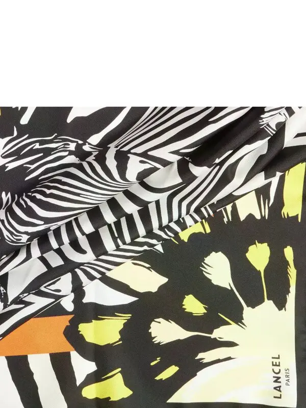 LANCEL Zebra Mania Silk Scarf - Black