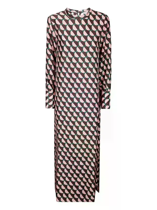 Alberto Biani Geometric-print Long Sleeve Dress