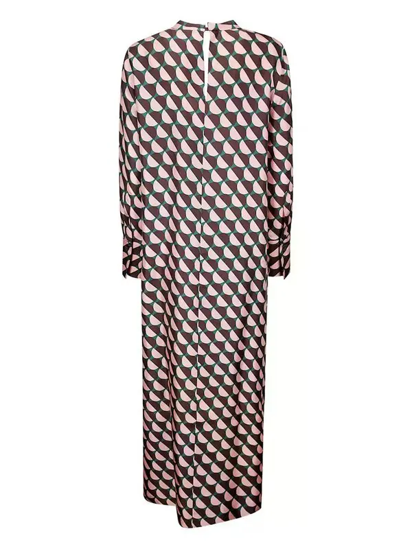 Alberto Biani Geometric-print Long Sleeve Dress
