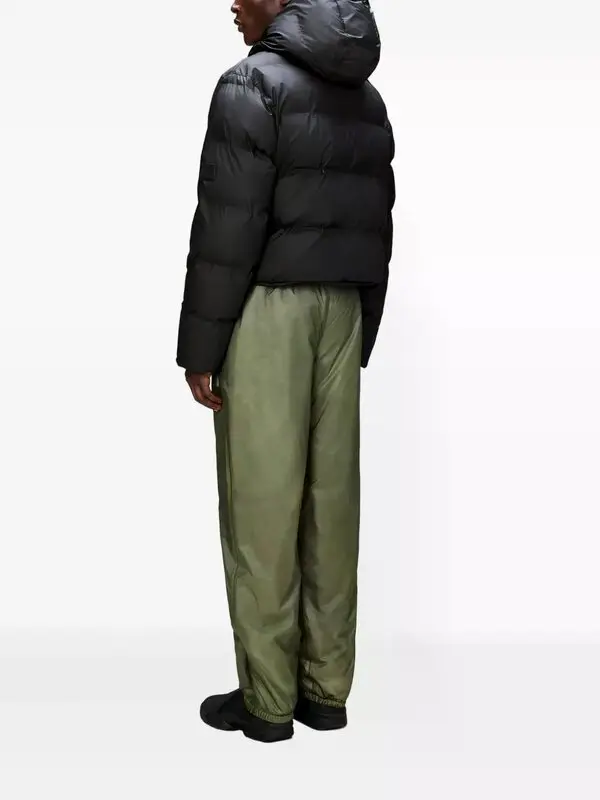 Rains Hooded Cropped-hemline Padded Coat
