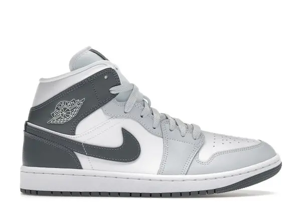 JORDAN 1 Mid - White/pure Platinum/smoke Grey