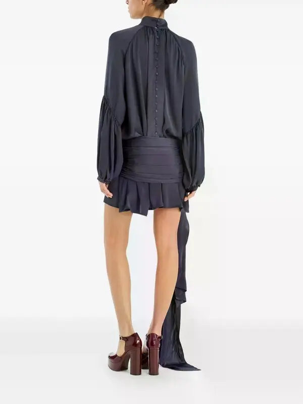 ROTATE BY BIRGER CHRISTENSEN Satin Tie Mini Dress - Blue