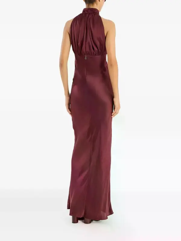 ROTATE BY BIRGER CHRISTENSEN High-neck Silk Maxi Dress