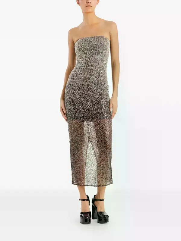 ROTATE BY BIRGER CHRISTENSEN Beaded Midi Tube Dress