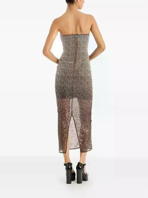 ROTATE BY BIRGER CHRISTENSEN Beaded Midi Tube Dress