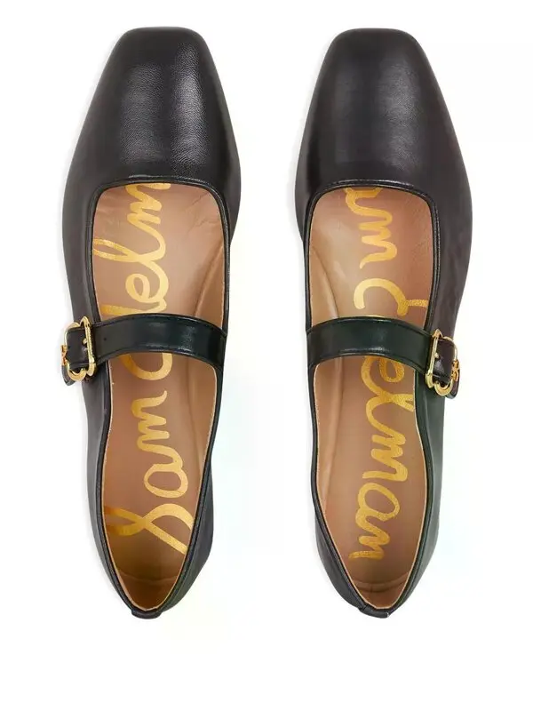 Sam Edelman Michaela Buckle-strap Square-toe Flats - Black