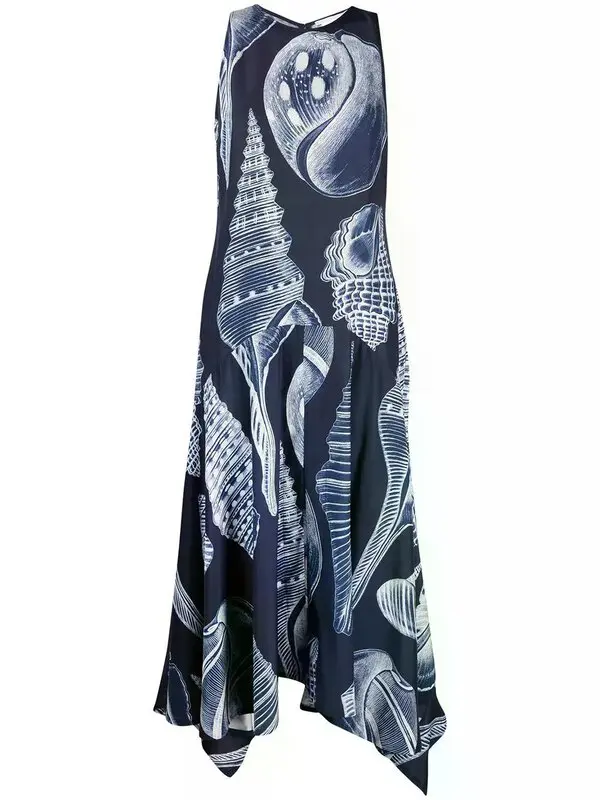 Stella McCartney Anabelle Shell-print Silk Maxi Dress