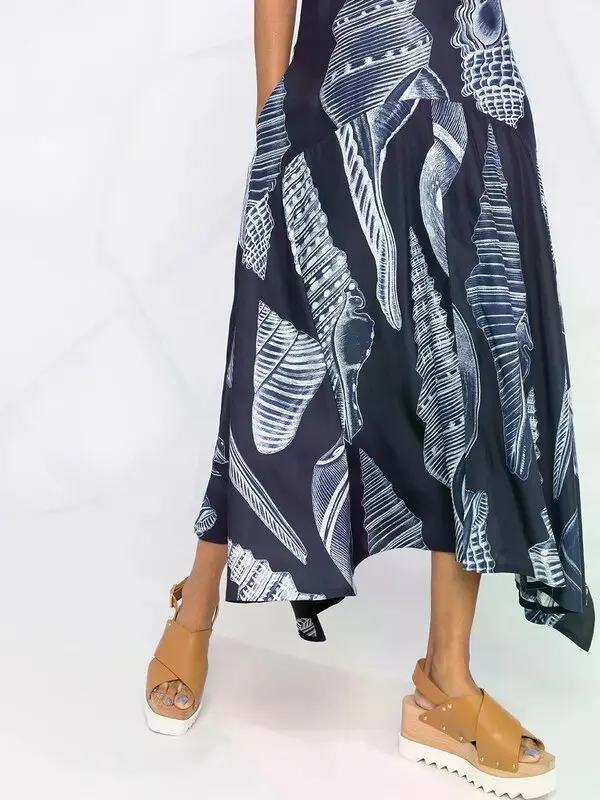 Stella McCartney Anabelle Shell-print Silk Maxi Dress