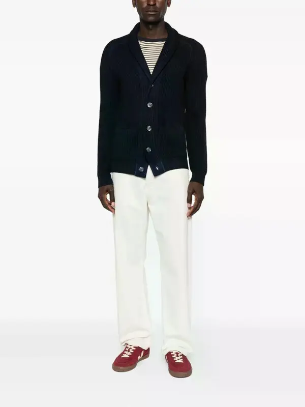 Fedeli Ribbed Shawl-collar Cardigan