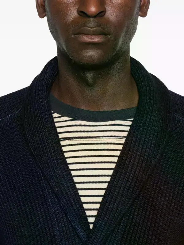 Fedeli Ribbed Shawl-collar Cardigan