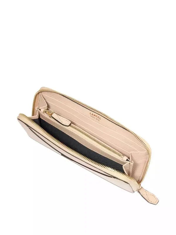 LANCEL Enveloppe Leather Zip-around Wallet - Neutrals