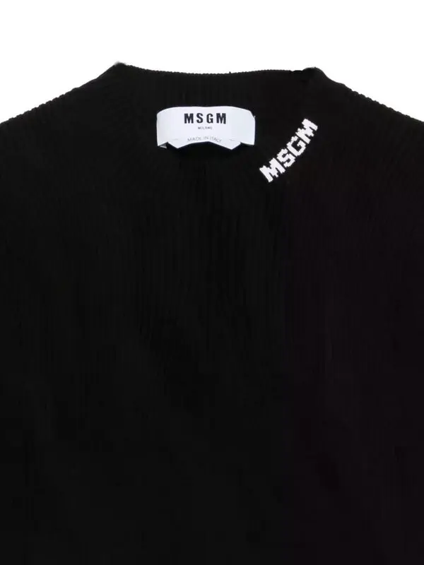 MSGM Ribbed Logo-detail Sweater