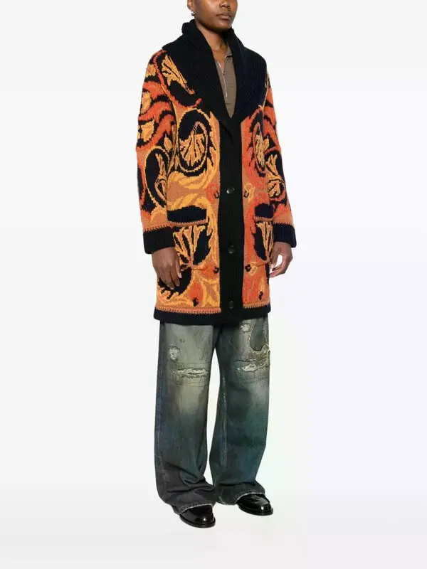 Etro Floral-pattern Shawl-collar Cardigan