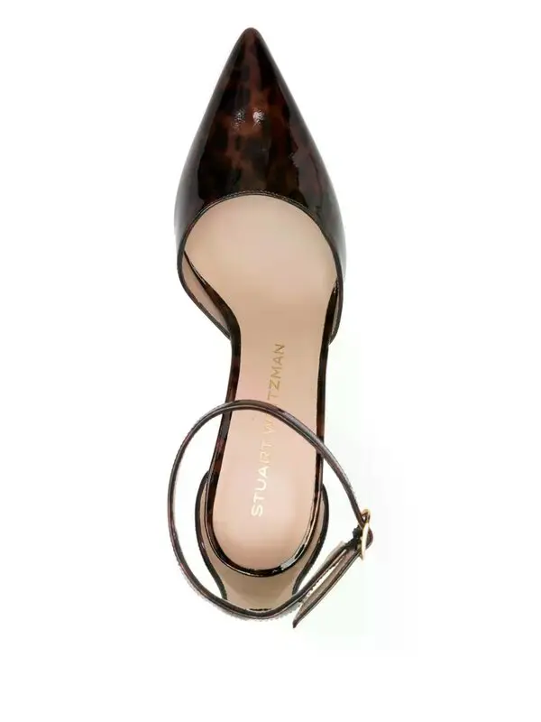 STUART WEITZMAN 85mm Leopard-print Ankle-strap Pumps