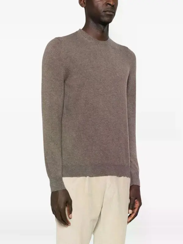 Fedeli Cashmere Round Neck Sweater - Brown
