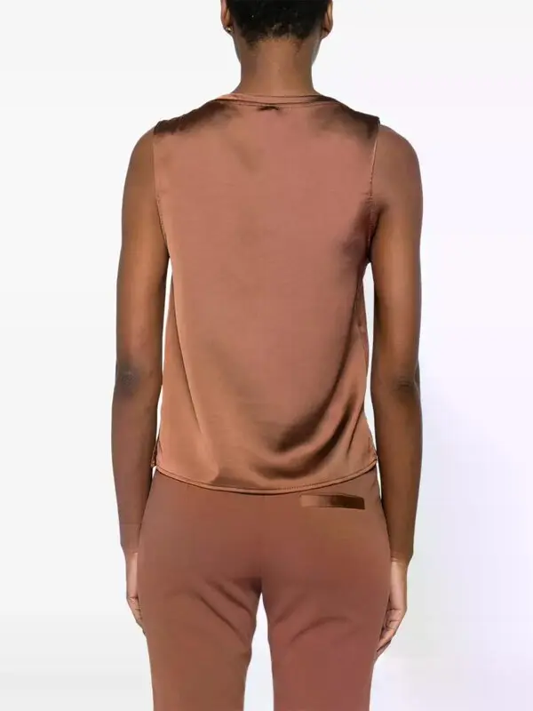 Imperial Buckle-detail Sleeveless Top - Brown