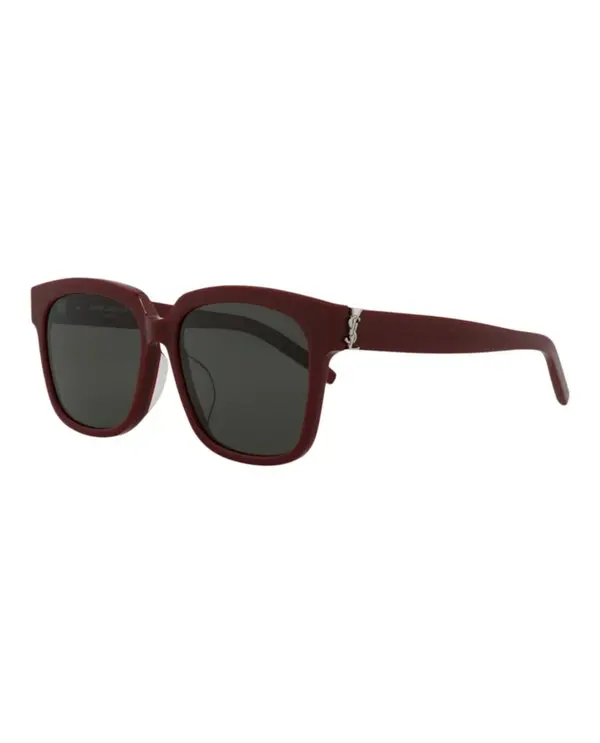 Saint Laurent Full Rim Rectangle Sunglasses - Burgundy Grey (slm40f/30006259/007)