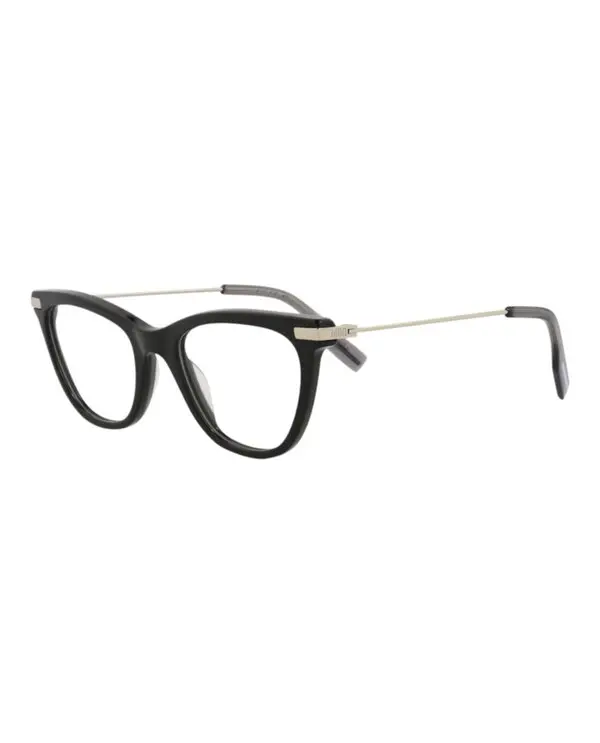 Alexander McQueen Cat Eye Optical Frames - Black Silver Transparent (mq0339o/30011569/001)