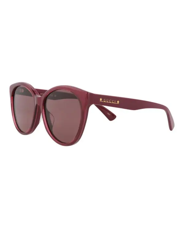 Gucci Round Oval Sunglasses - Burgundy Burgundy Red (gg1171sk/30013428/004)