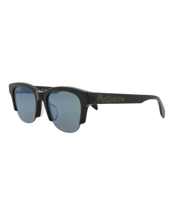 Alexander McQueen Square Sunglasses - Black Black Green (am0406sa/30014337/002)