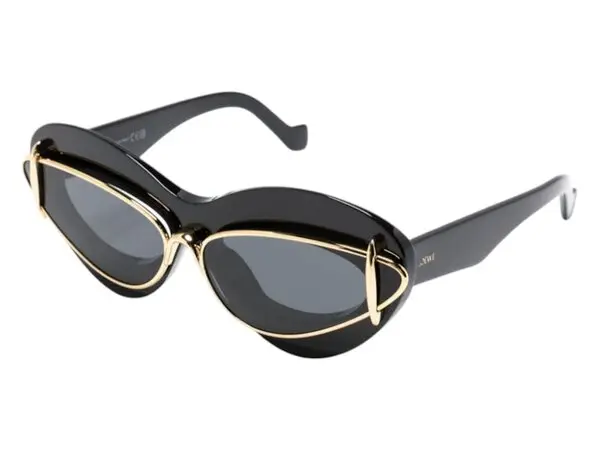 Loewe Cateye Double Frame Sunglasses - Shiny Black/smoke (lw40119i 01a)