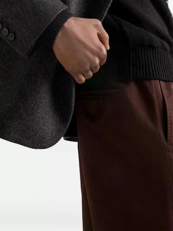 Prada Triangle-logo Cotton Trousers