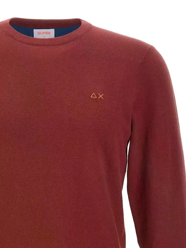 SUN 68 Ribbed Cuff Sweater - Red