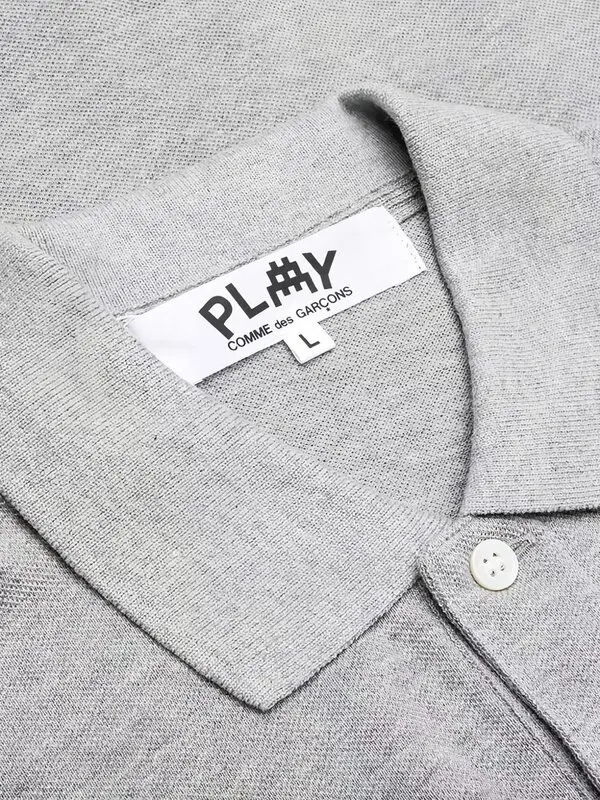 Play Comme Des Garcon Cotton Polo Top - Grey