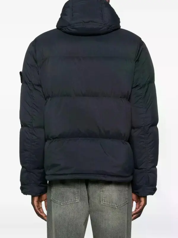 Stone Island Hooded Quilted Jacket - Blue