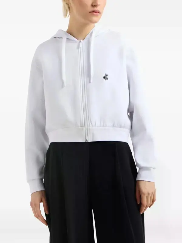 Armani Exchange Zip-up Sweatshirt With Embroidered Logo