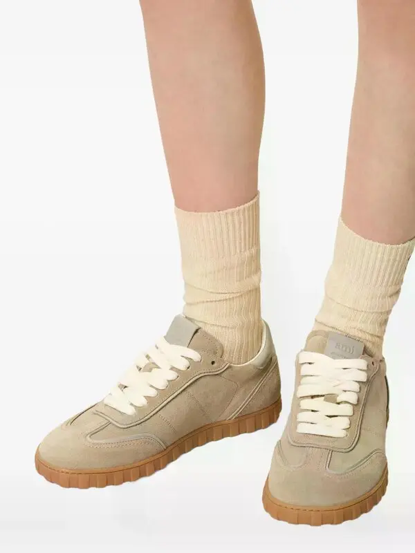 AMI Paris Suede Leather Sneakers - Neutrals