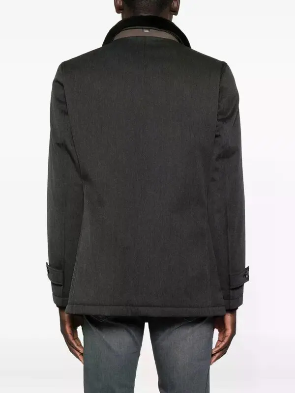 Herno Velvet-collared Button Coat
