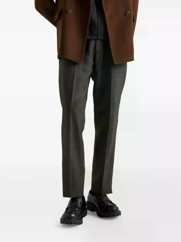 Prada Logo Leather Loafers With Rubber Sole