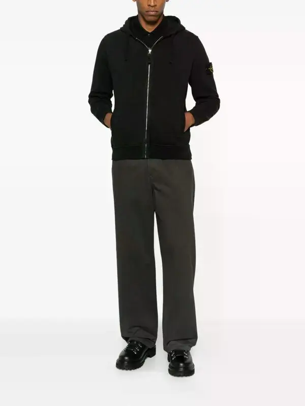 Stone Island Zip-fastening Hoodie - Black