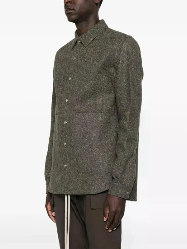 Rick Owens Button-fastening Patch-pocket Shirt - Grey