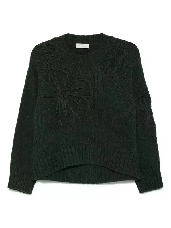Bruno Manetti Flower-embellished Wool Sweater