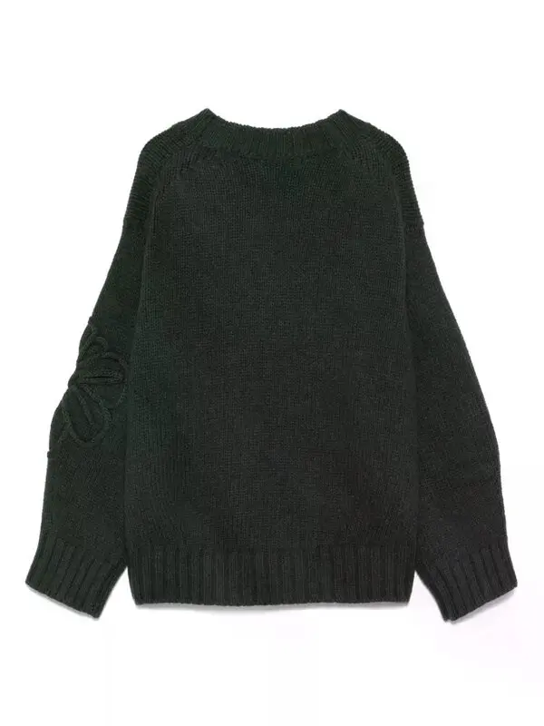 Bruno Manetti Flower-embellished Wool Sweater