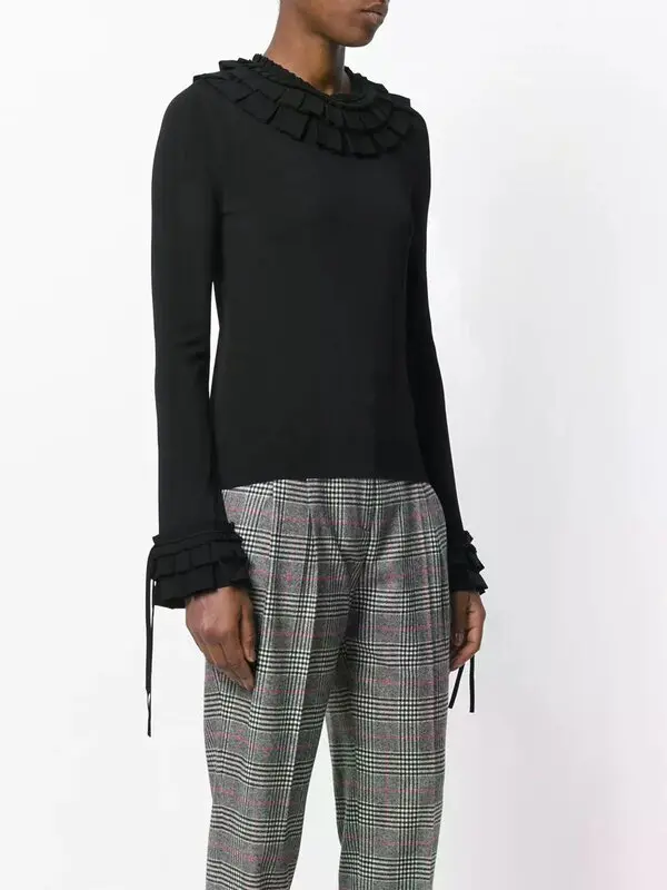 Ermanno Scervino Ruffle Trim Tie Cuff Jumper