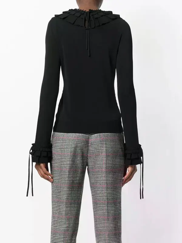 Ermanno Scervino Ruffle Trim Tie Cuff Jumper