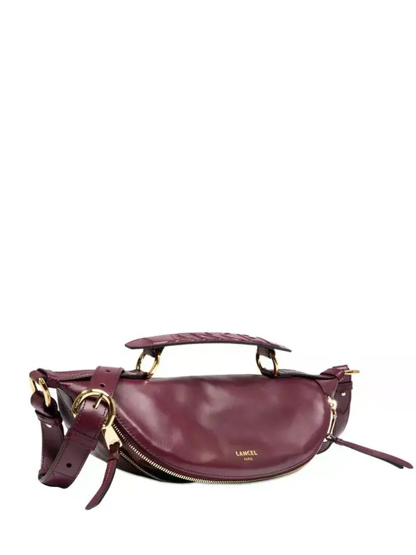 LANCEL Origami Curved Leather Crossbody Bag - Red