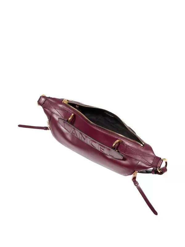LANCEL Origami Curved Leather Crossbody Bag - Red