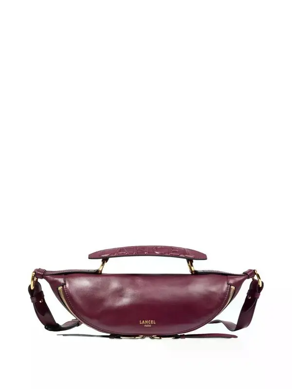 LANCEL Origami Curved Leather Crossbody Bag - Red